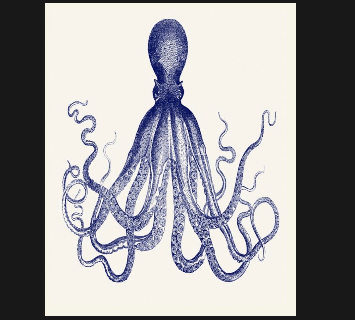 Vintage Blue Octopus Sign, Octopus Sign. Retro Wall Sign, Wall Art ...