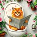 Ginger Cat on the Toilet Metal Sign, Ginger Cat Plaque, Ginger Cat Sign ...
