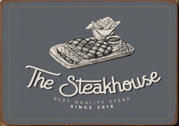 Vintage Steakhouse Restaurant Sign Kitchen Sign Vintage - Etsy UK