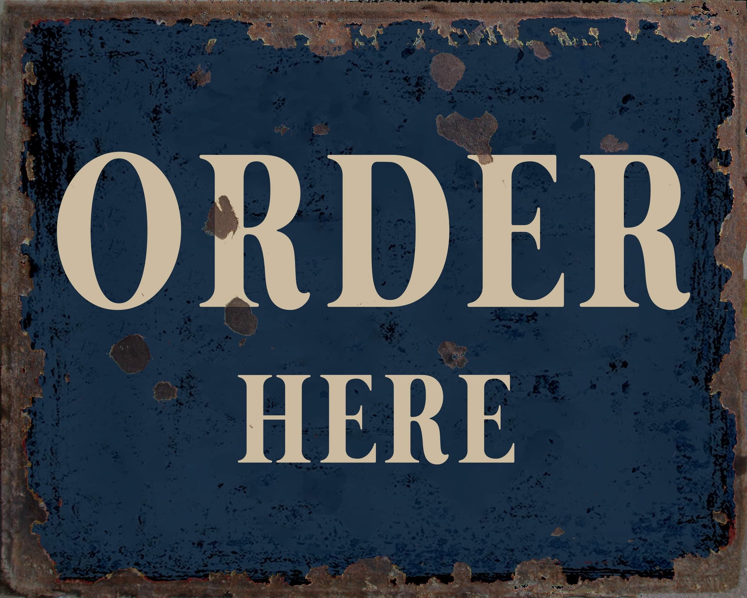 Vintage Order Here Metal Sign, Order Here Plaque, Order Here Retro Wall ...