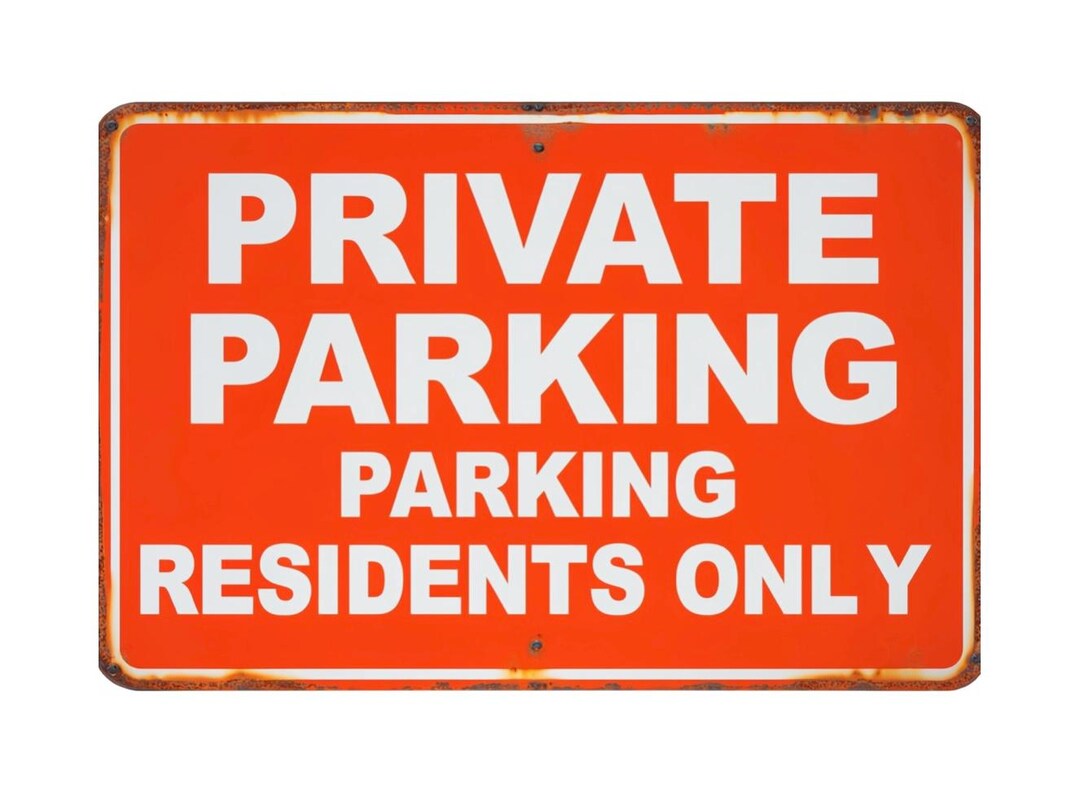 Private Parking Residents Only Metal Sign, Residents Parking Sign ...
