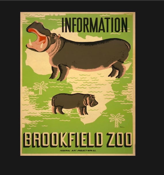 Zoo Sign Plaque Brookfield Zoo. Retro wall sign wall art | Etsy