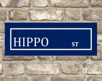 HIPPOPOTAMUS LOVER Street Sign Africa Animal Hippo Huge Savanna ...