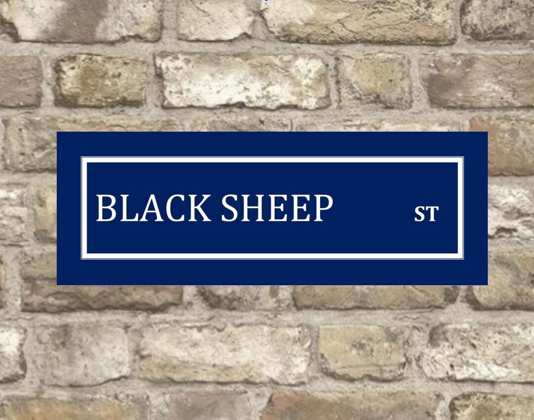 Black Sheep Metal Street Sign , Black Sheep Sign. Black Sheep Plaque ...