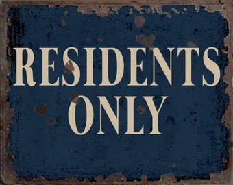 Residents Only Sign - Etsy