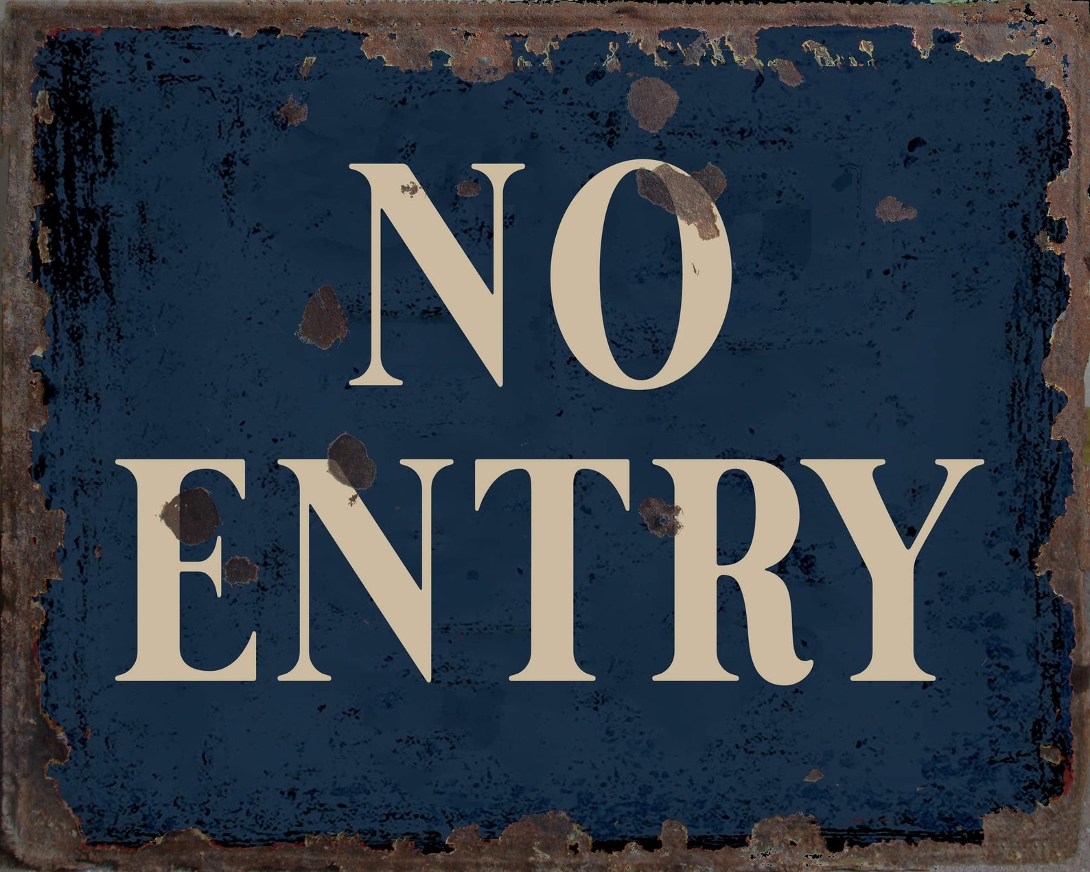 Vintage No Entry Metal Sign, No Entry Plaque, No Entry Retro Wall Sign ...