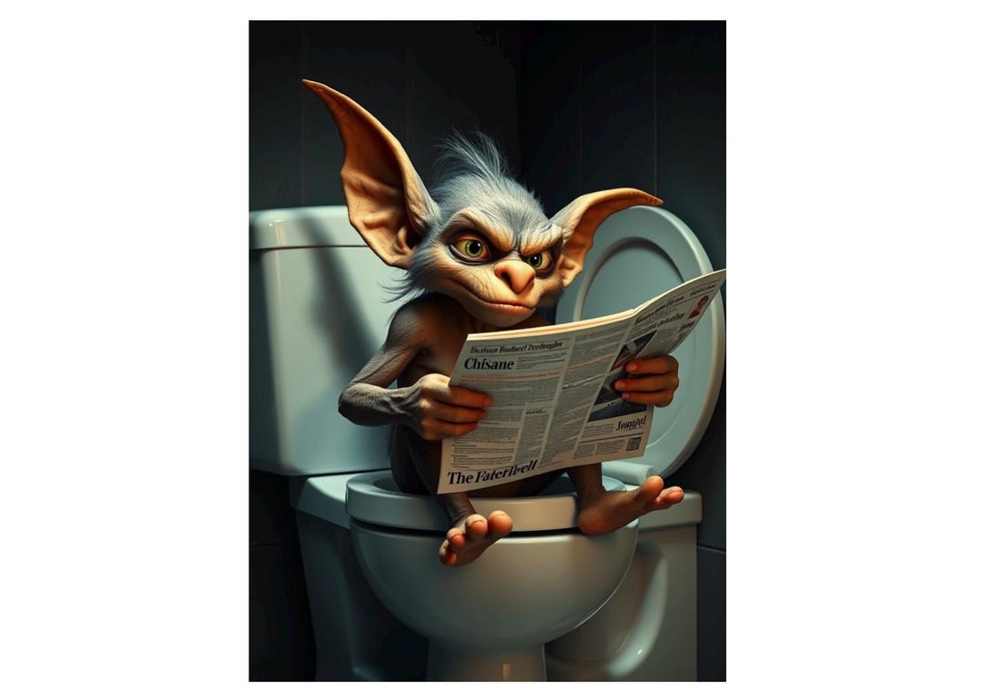 Gremlin on the Toilet Metal Sign, Gremlin Plaque, Gremlin Sign - Etsy