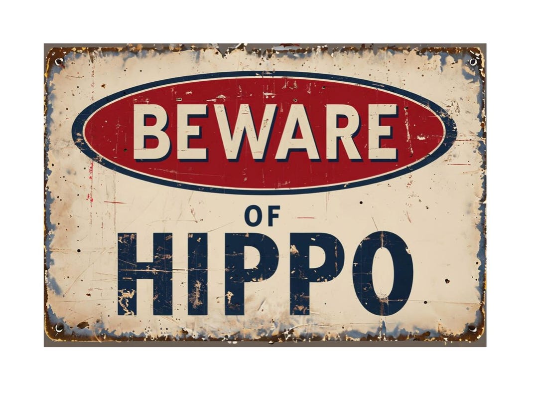 Beware of Hippo Metal Sign, Hippo Sign, Hippo Plaque - Etsy