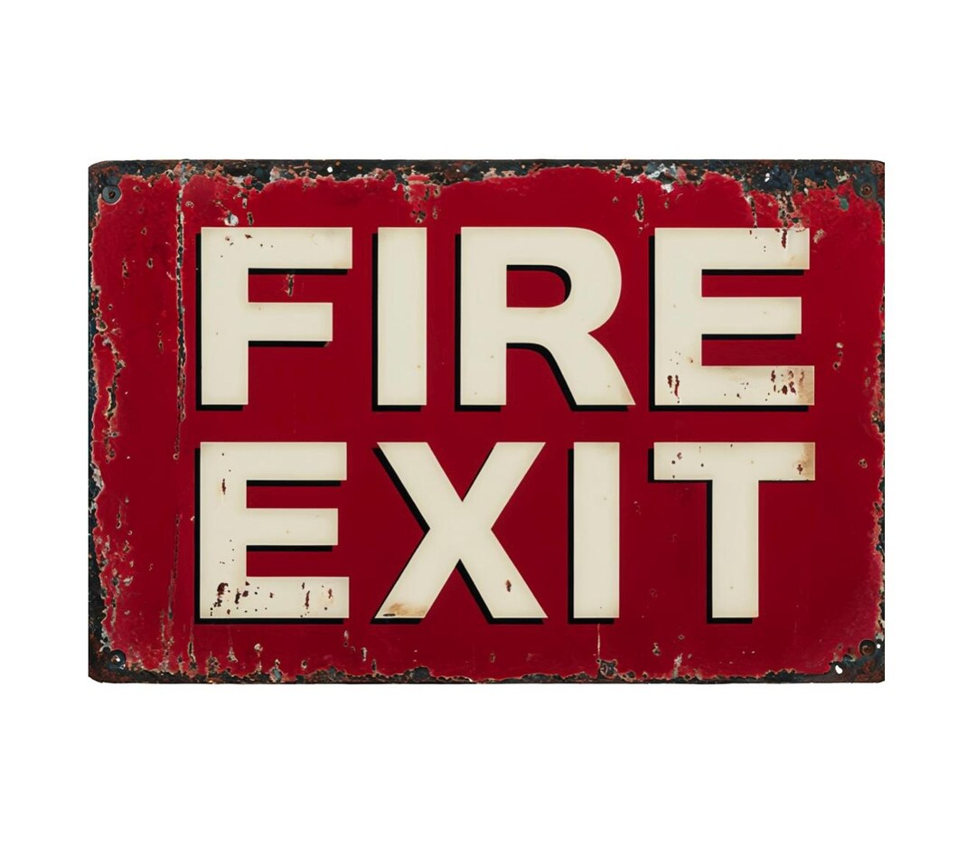 Vintage Fire Exit Sign, Fire Exit Plaque, Fire Exit Wall Sign - Etsy