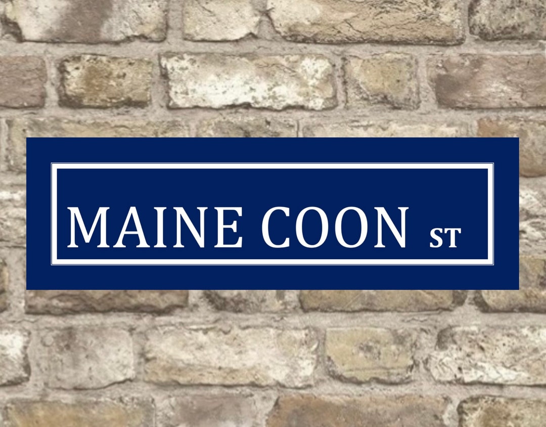 Maine Coon Metal Street Sign , Maine Coon Sign. Main Coon Plaque ...