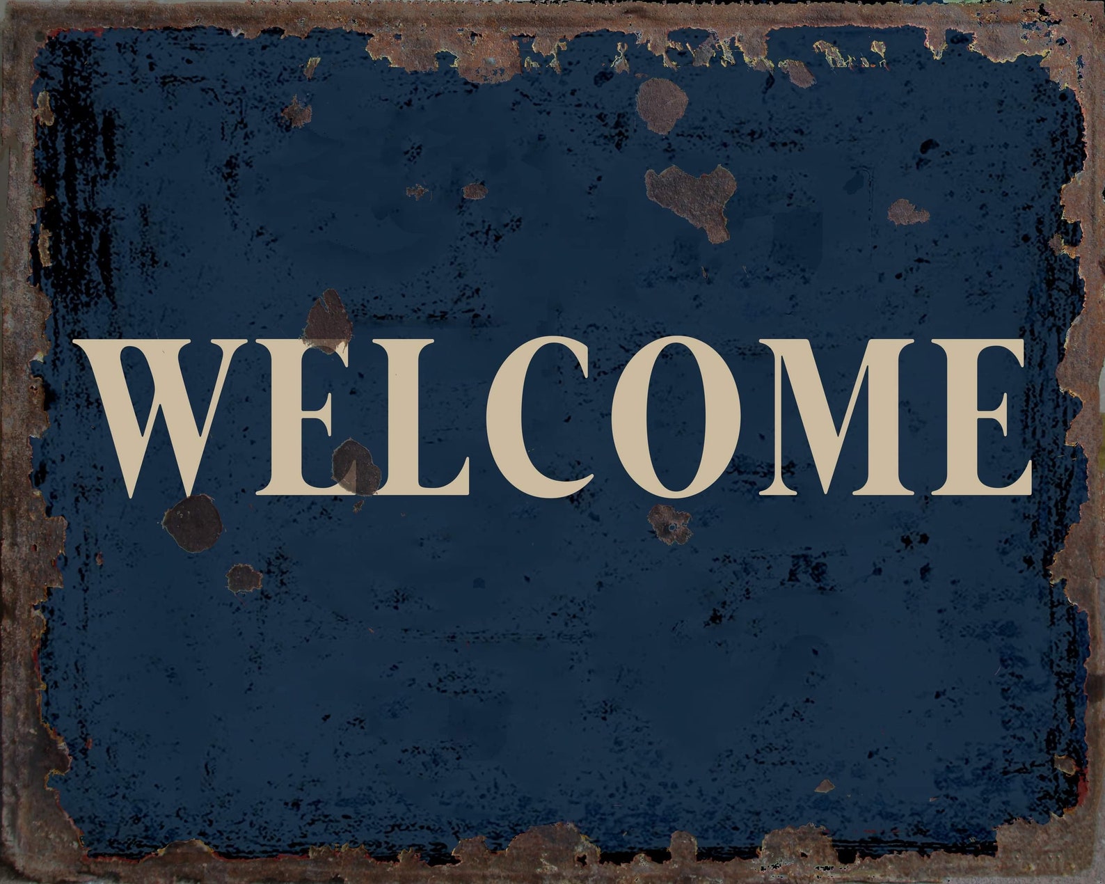 Vintage Welcome Metal Sign, Welcome Plaque, Welcome Wall Sign - Etsy