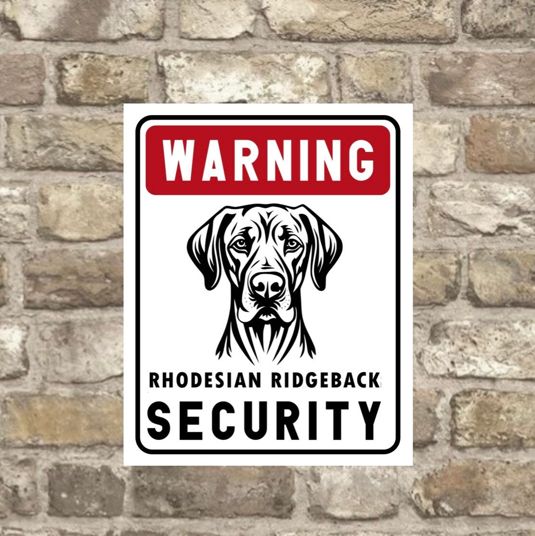 Rhodesian Ridgeback Security Sign, Rhodesian Ridgeback Security Plaque ...
