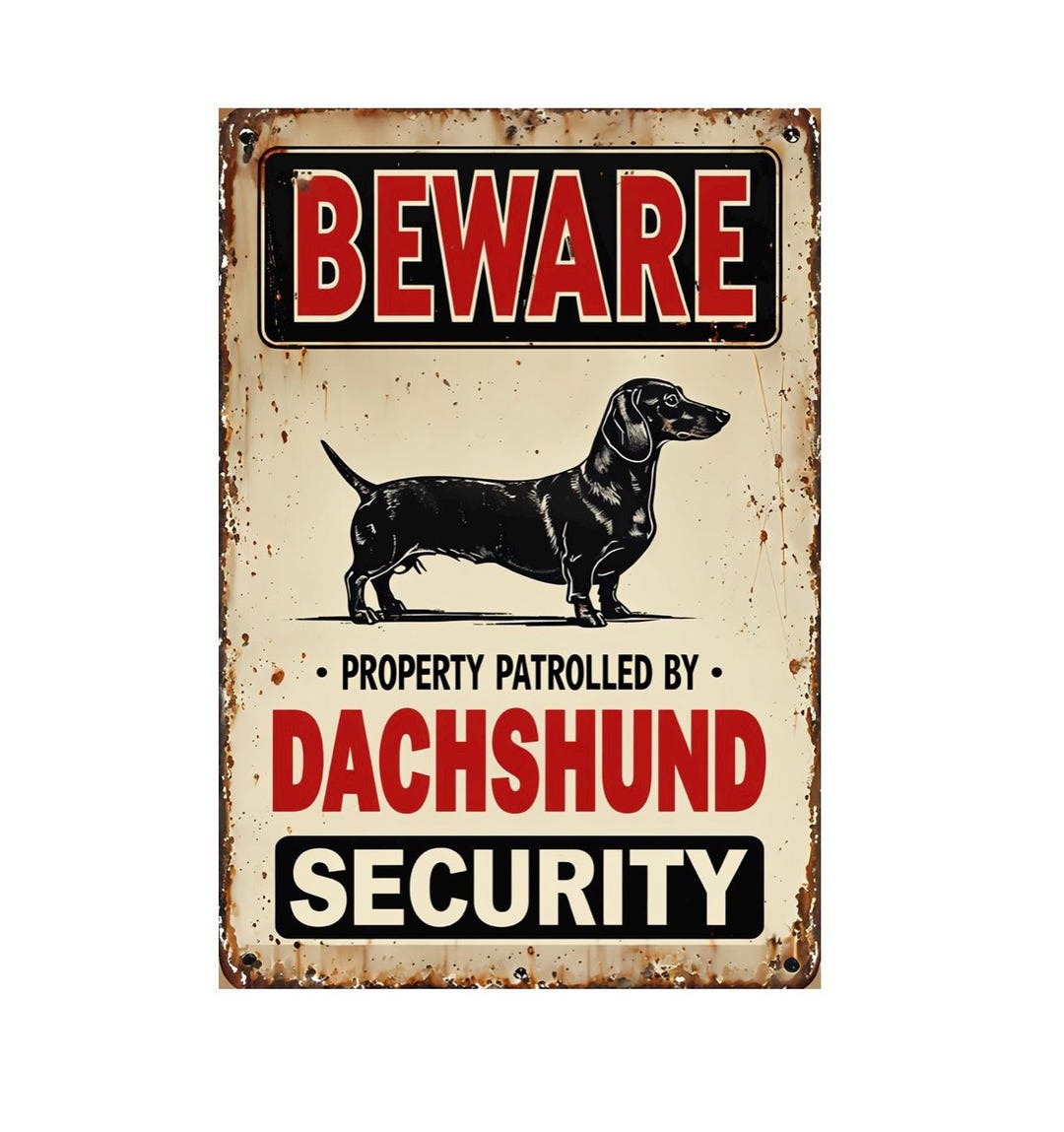 Dachshund Security Sign, Dachshund Security Plaque, Dachshund Sign ...