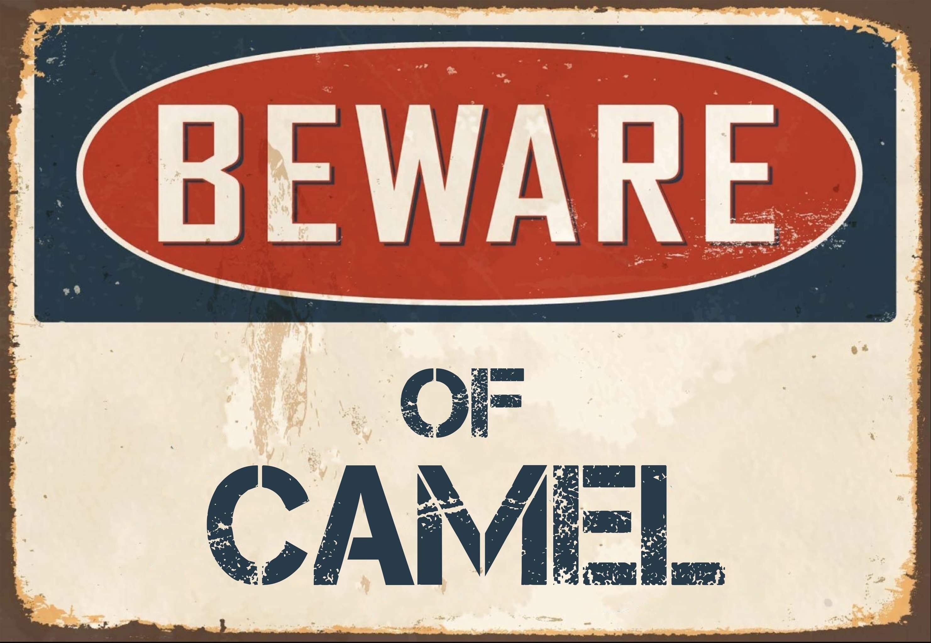 Beware of Camel Metal Sign Camel Sign Camel Plaque - Etsy