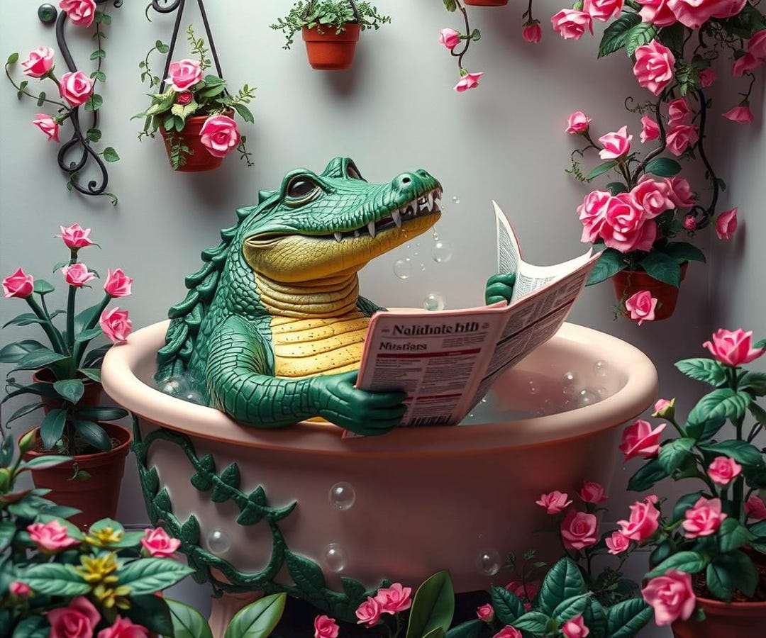 Crocodile in the Bath Metal Sign,crocodile Plaque, Crocodile Sign - Etsy