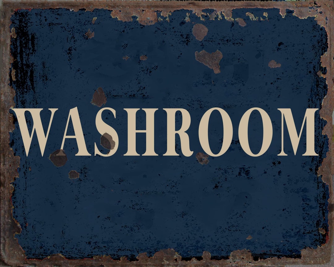 Washroom Metal Sign, Washroom Sign, Washroom Plaque. Retro Wall Sign ...