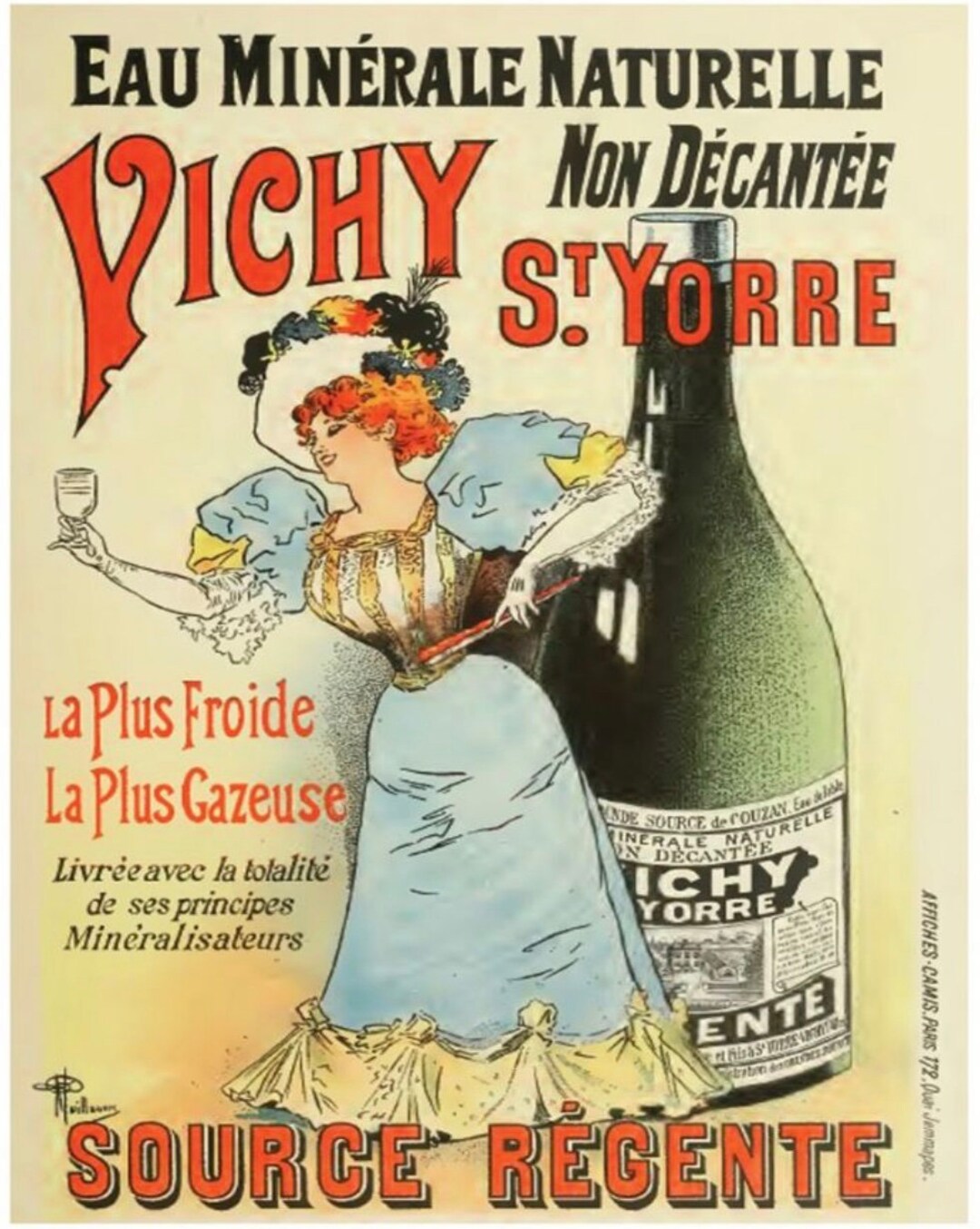 Vintage Mineral Water Ad Print, French Print, Water Print, Vintage ...