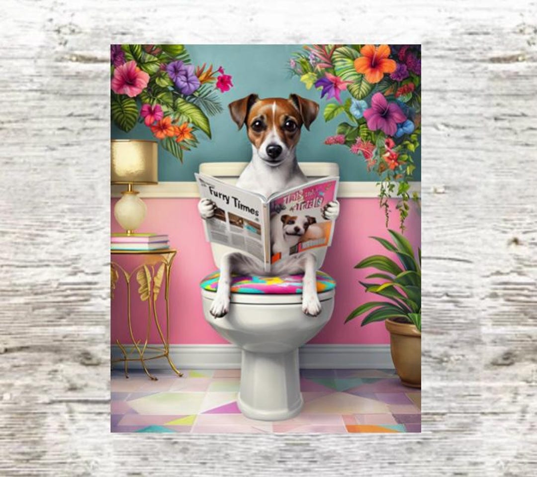 Jack Russell on the Toilet Metal Sign, Jack Russell Plaque,jack Russell ...