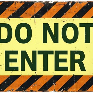 Vintage Do Not Enter Metal Sign, Do Not Enter Plaque, Do Not Enter ...