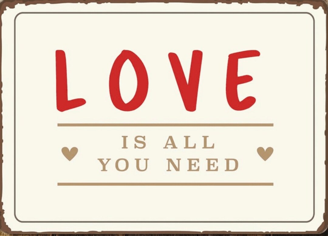 Vintage Love is All You Need Sign, Vintage Sign. Retro Wall Sign, - Etsy