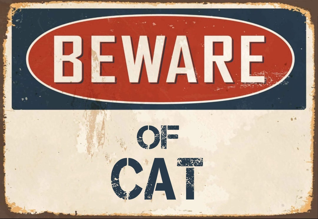 Beware of Cat Metal Sign,cat Sign, Cat Plaque - Etsy