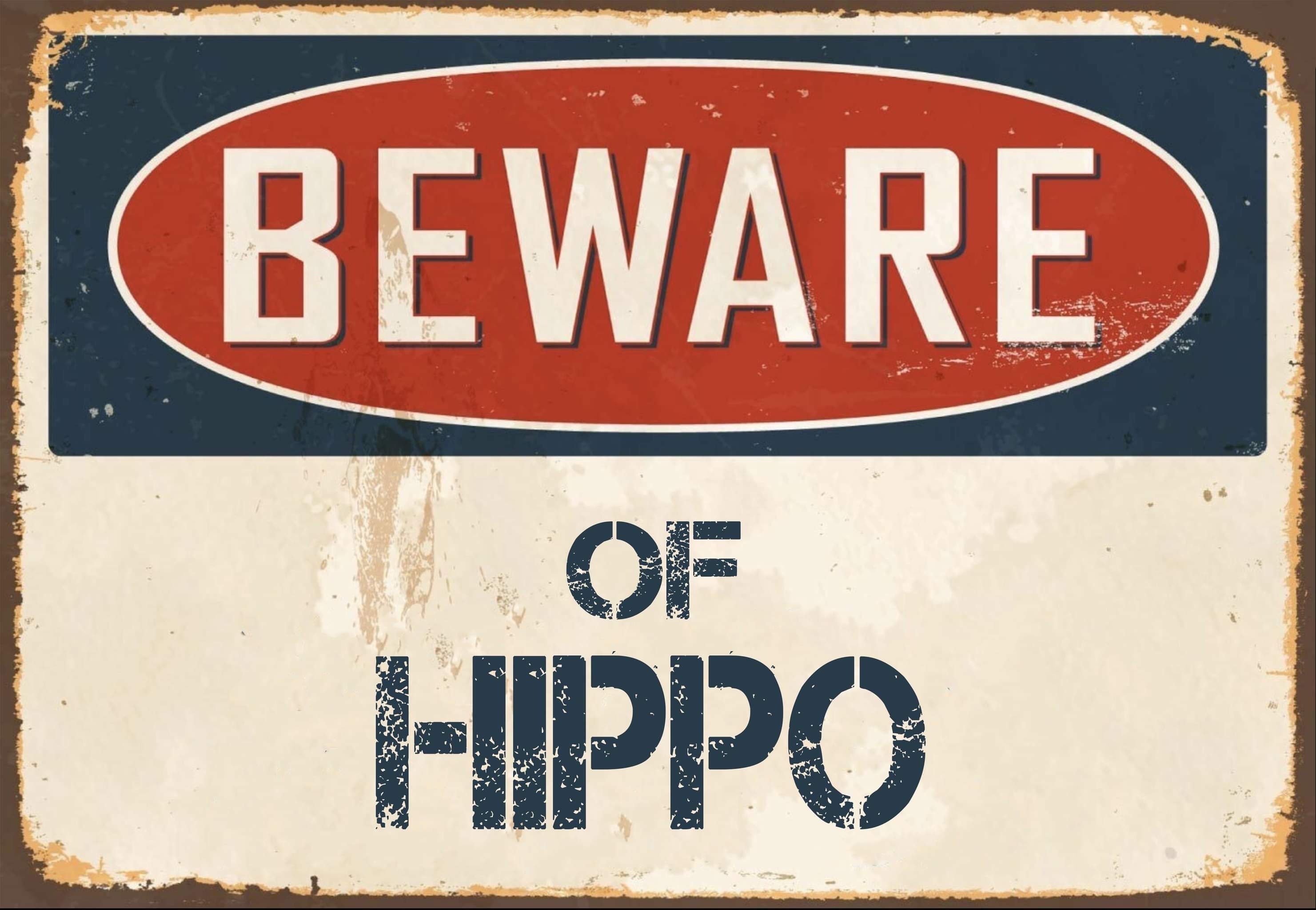 Beware of Hippo Metal Sign Hippo Sign Hippo Plaque | Etsy