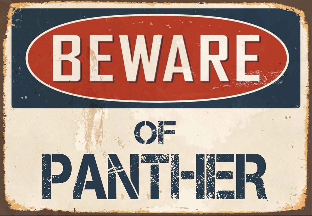 Beware of Panther Sign, Panther Sign, Panther Plaque - Etsy