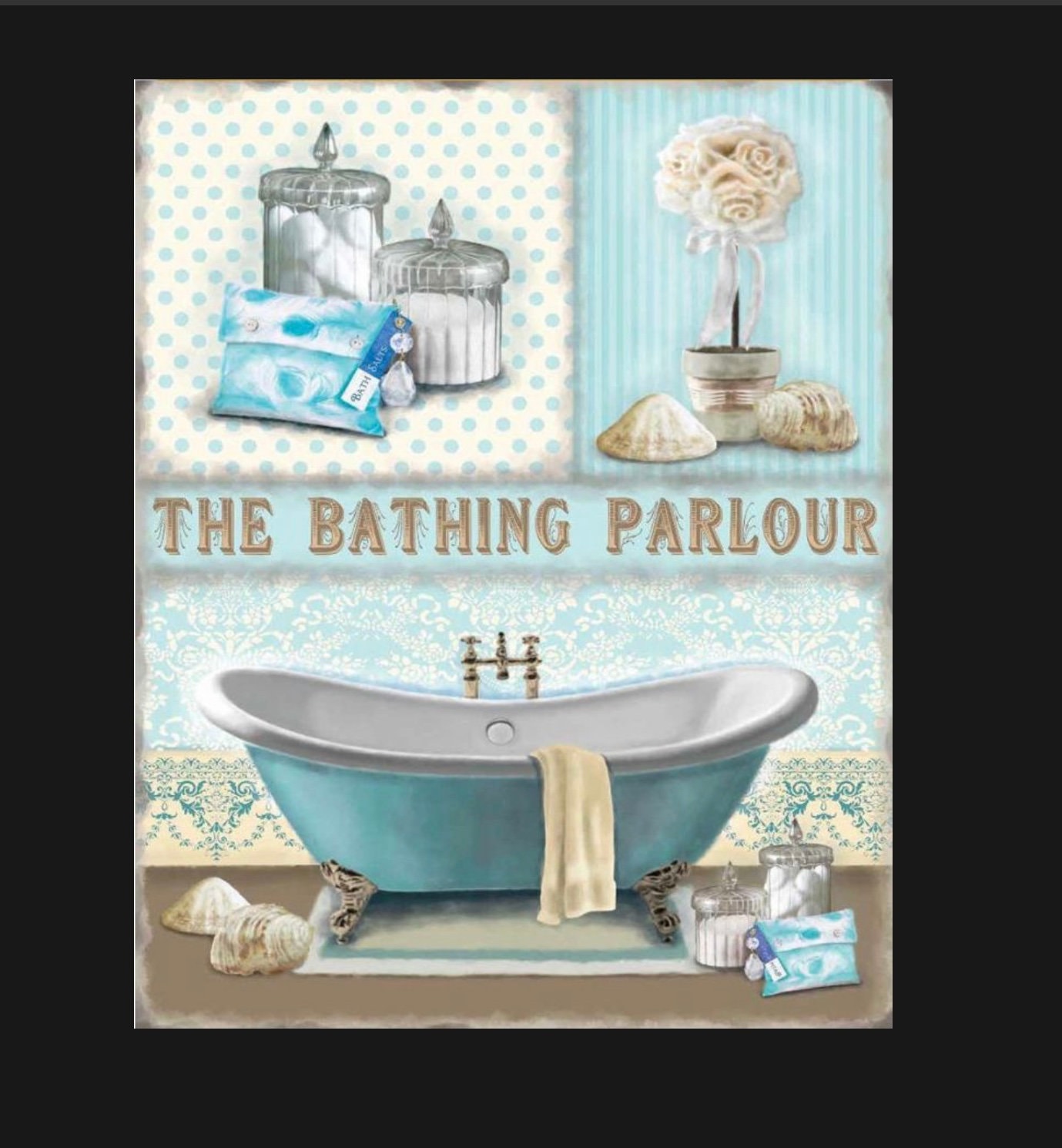Vintage Bathing Parlour Sign, Bathroom Sign, Vintage Sign. Retro Wall ...