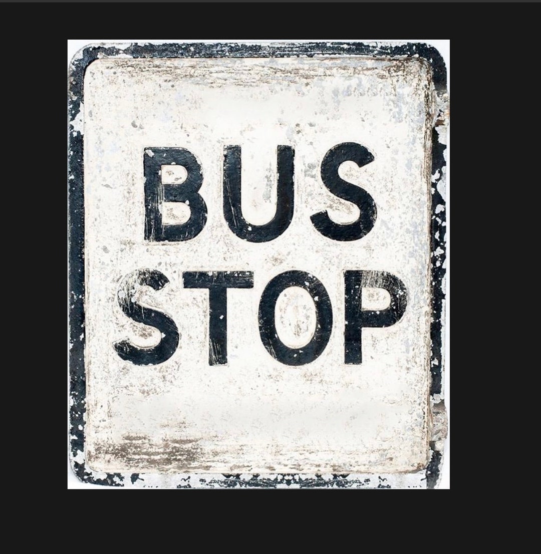 Vintage Bus Stop Metal Sign, Travel Sign, Vintage Sign. Retro Wall Sign ...
