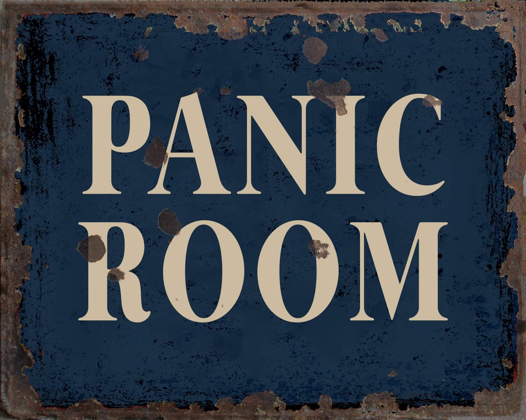 Vintage Panic Room Metal Sign, Panic Room Plaque, Panic Room Retro Wall ...