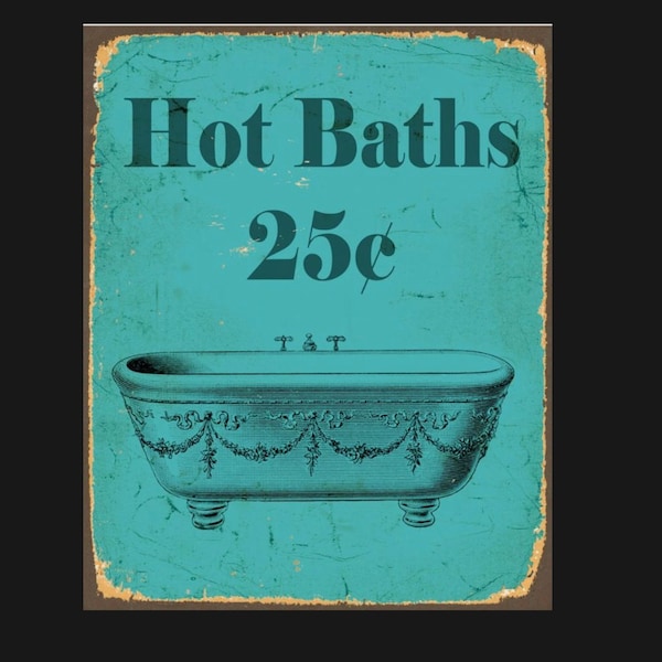 Hot Baths Sign - Etsy