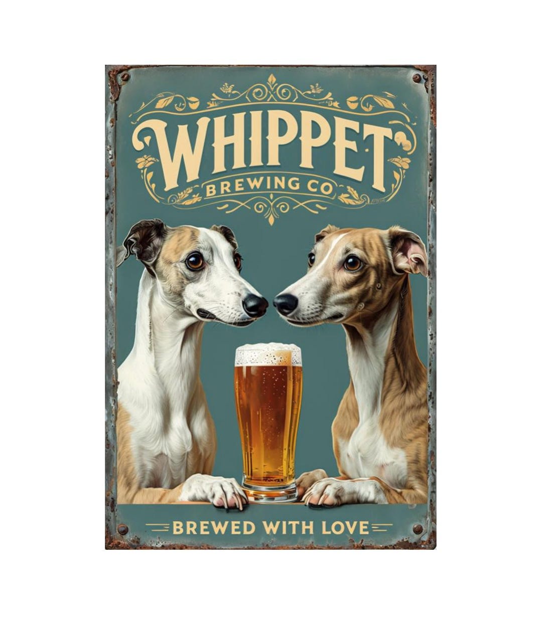Whippet Brewing Co Retro Sign, Beer Sign. Whippet Plaque, Whippet Sign ...