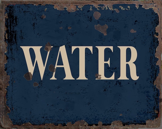 Vintage Water Metal Sign Water Plaque Water Retro Wall Sign | Etsy