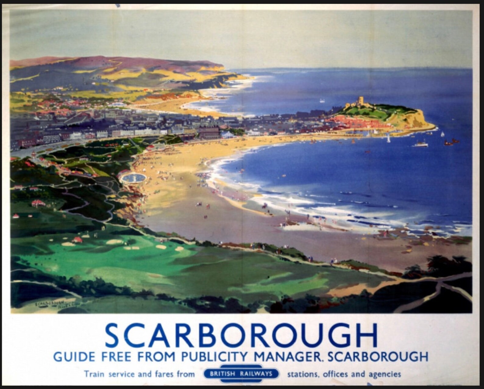 Vintage Scarborough by Rail Metal Sign, Scarborough Sign, Vintage Sign ...