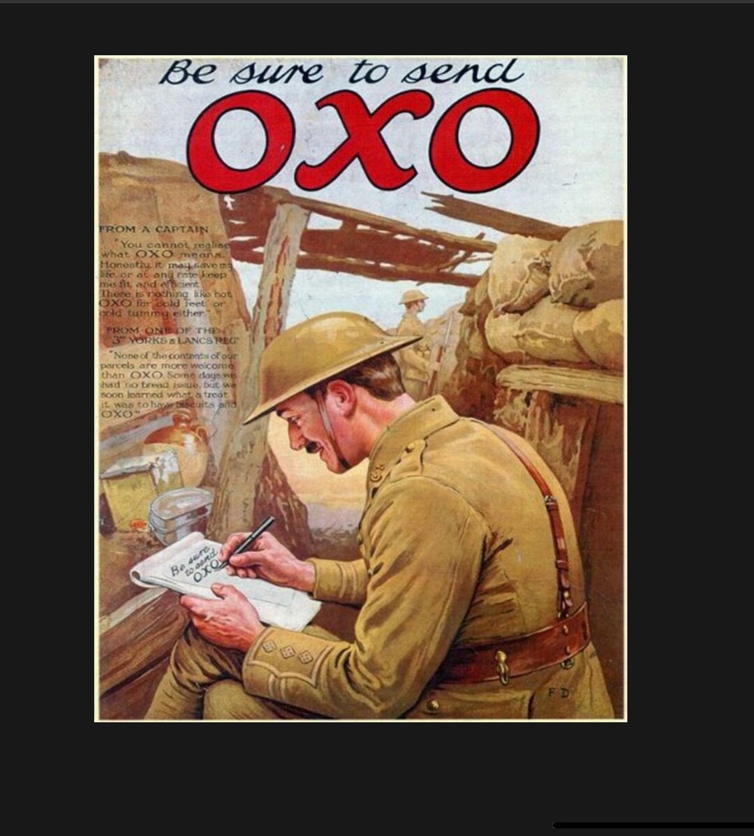 Vintage Oxo Sign, Wartime Sign, Vintage Sign. Retro Wall Sign ...