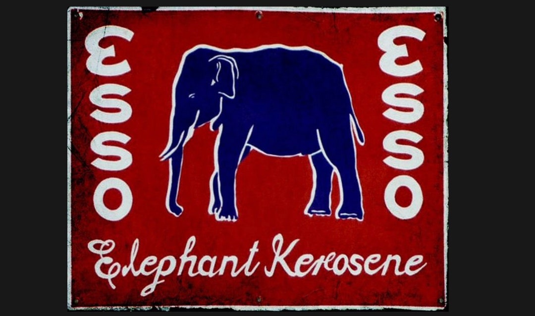 Esso Elephant Kerosene Metal Sign, , Elephant Sign. Retro Wall Sign ...