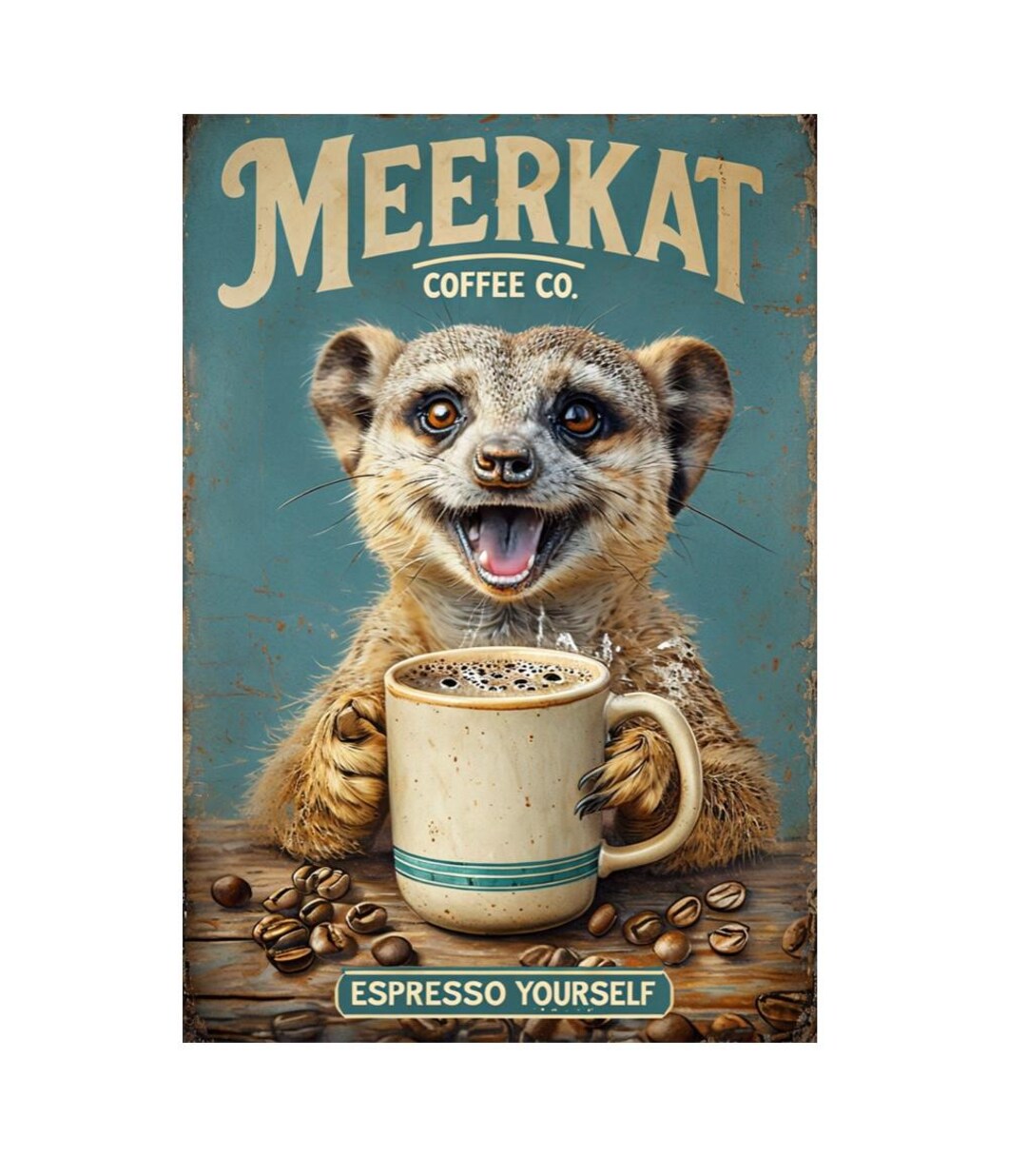 Meerkat Coffee Co Metal Sign, Meerkats Plaque, Meerkats Sign - Etsy
