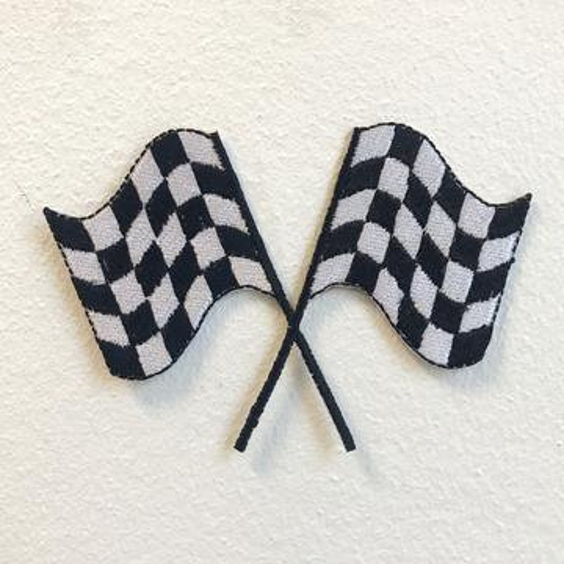Formula one Racing Checkered Flag Iron on Sew on Embroidered | Etsy