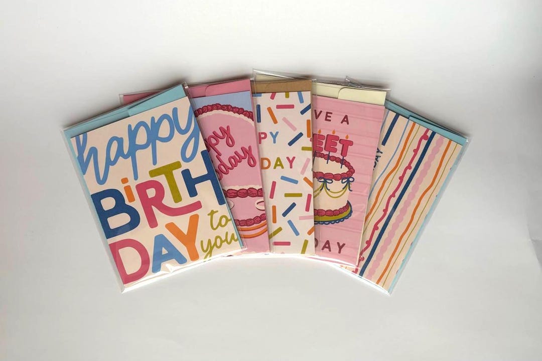 Something Sweet Birthday Card Bundle | Set of 5 A2 Cards With Envelopes ...