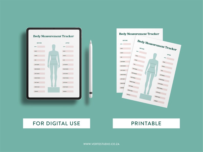 Body Measurement Tracker | Printable & Fillable | One Page Print at ...