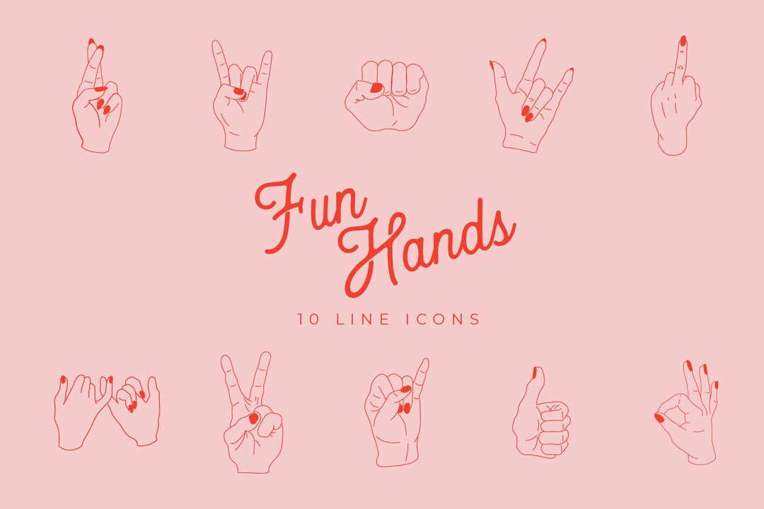 Fun Hands Icon Collection | Instagram Highlight Covers Logos Vector ...