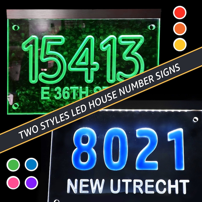 Light up Address Numbers - Etsy