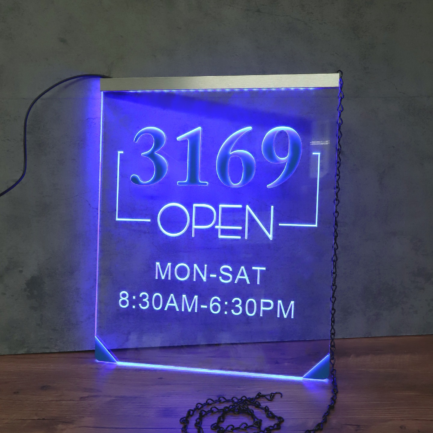 LED Business Hours Sign for Shop Open Sign With Light up Numbers, Metal ...