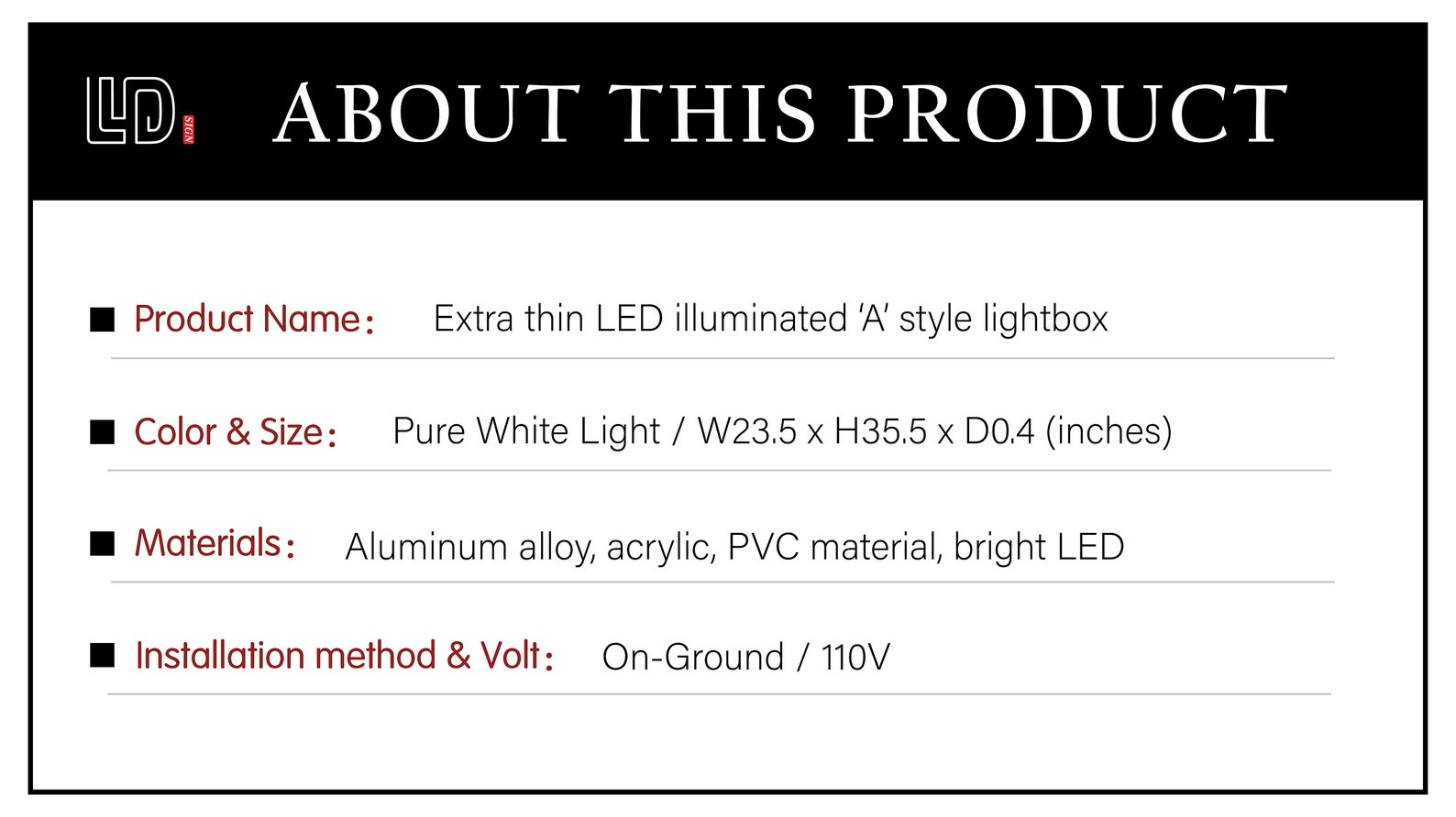 Illuminated Sandwich Road Sign Lightbox, Lighting LED Road Sign, Black ...