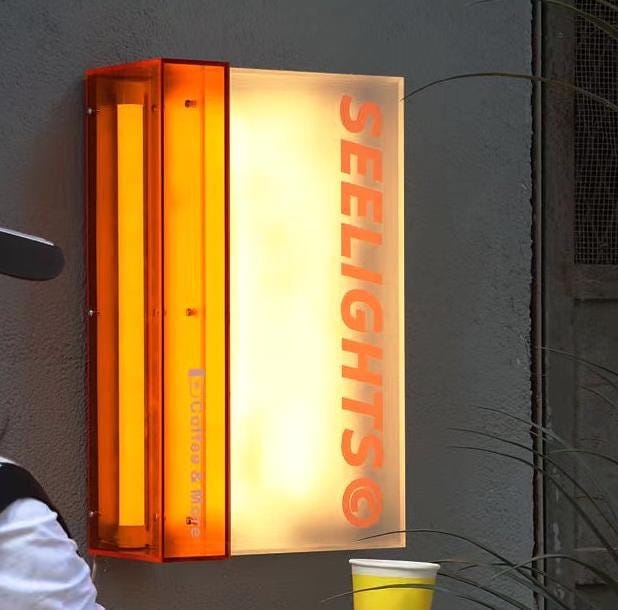 Retro LED Lightbox Sign, Mixed Acrylic Color & Matte Transparent Color ...