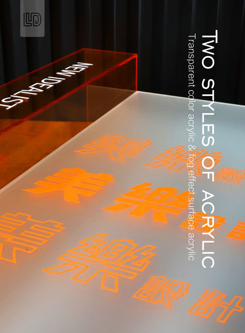 Retro LED Lightbox Sign, Mixed Acrylic Color & Matte Transparent Color ...