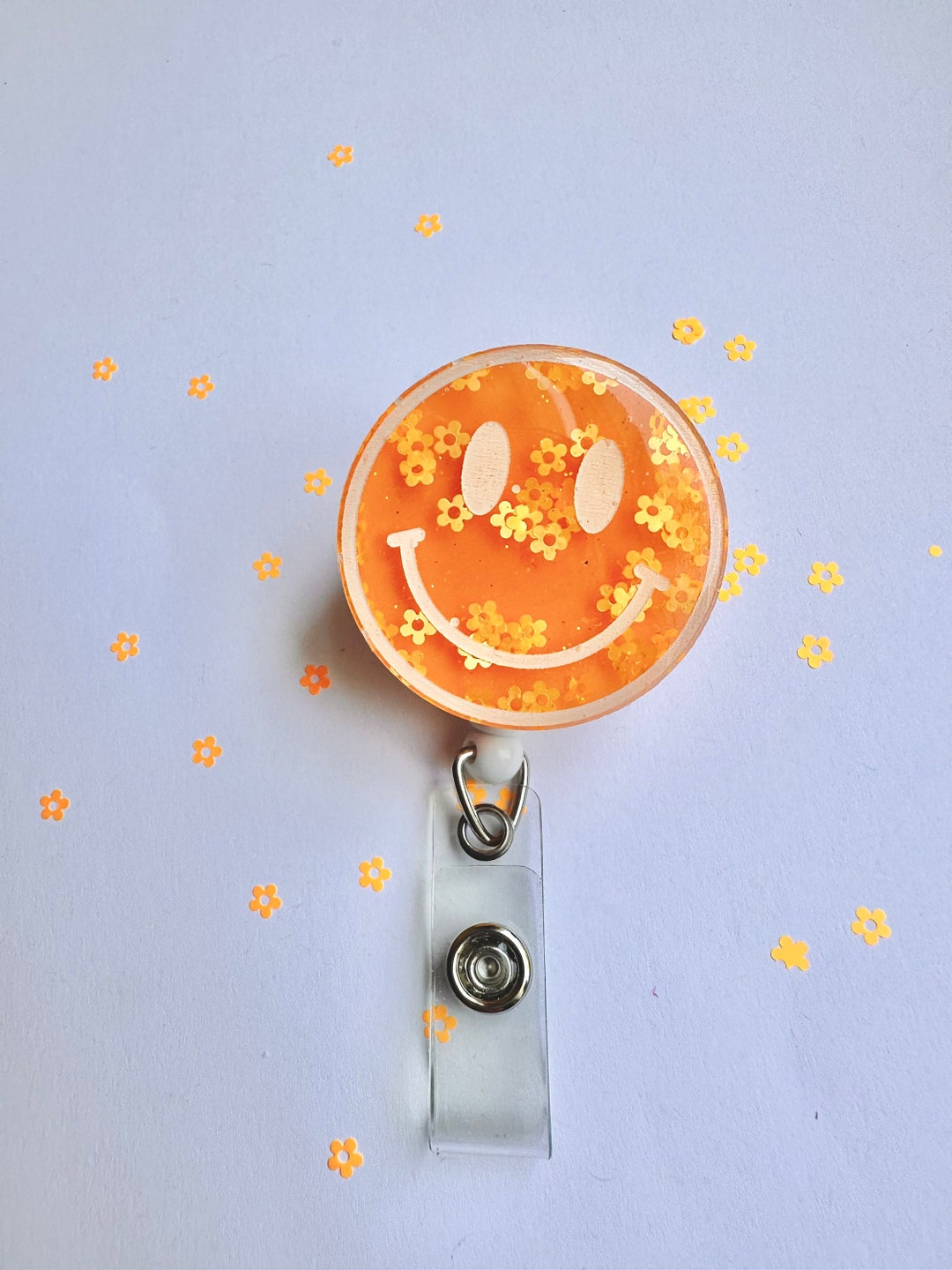 Smiley Face Badge Reel - Etsy