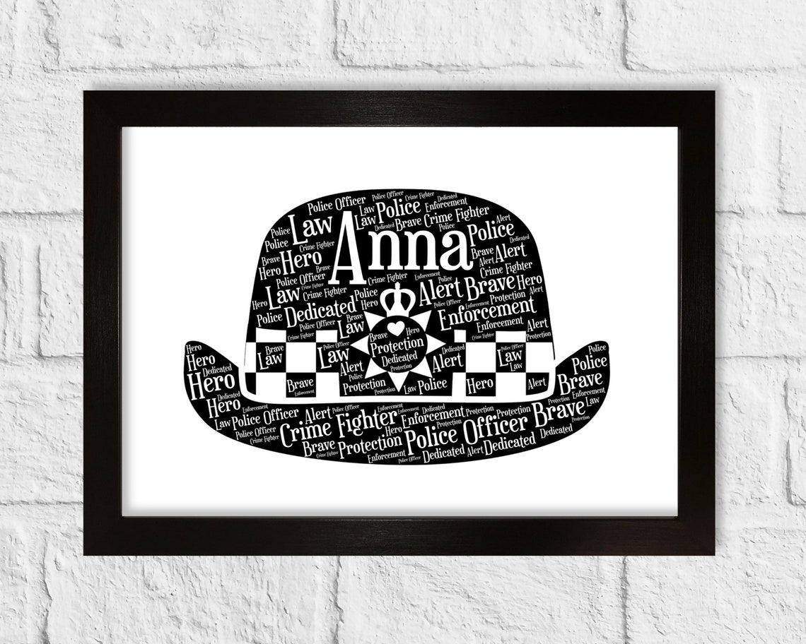 Personalised Policeman Gift Print Custom Word Art Police - Etsy