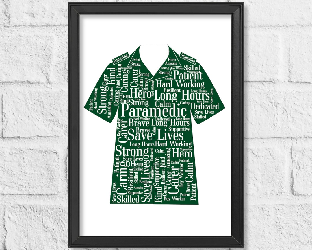 Personalised Paramedic Word Art Gift Print Thank You Gift - Word Art ...