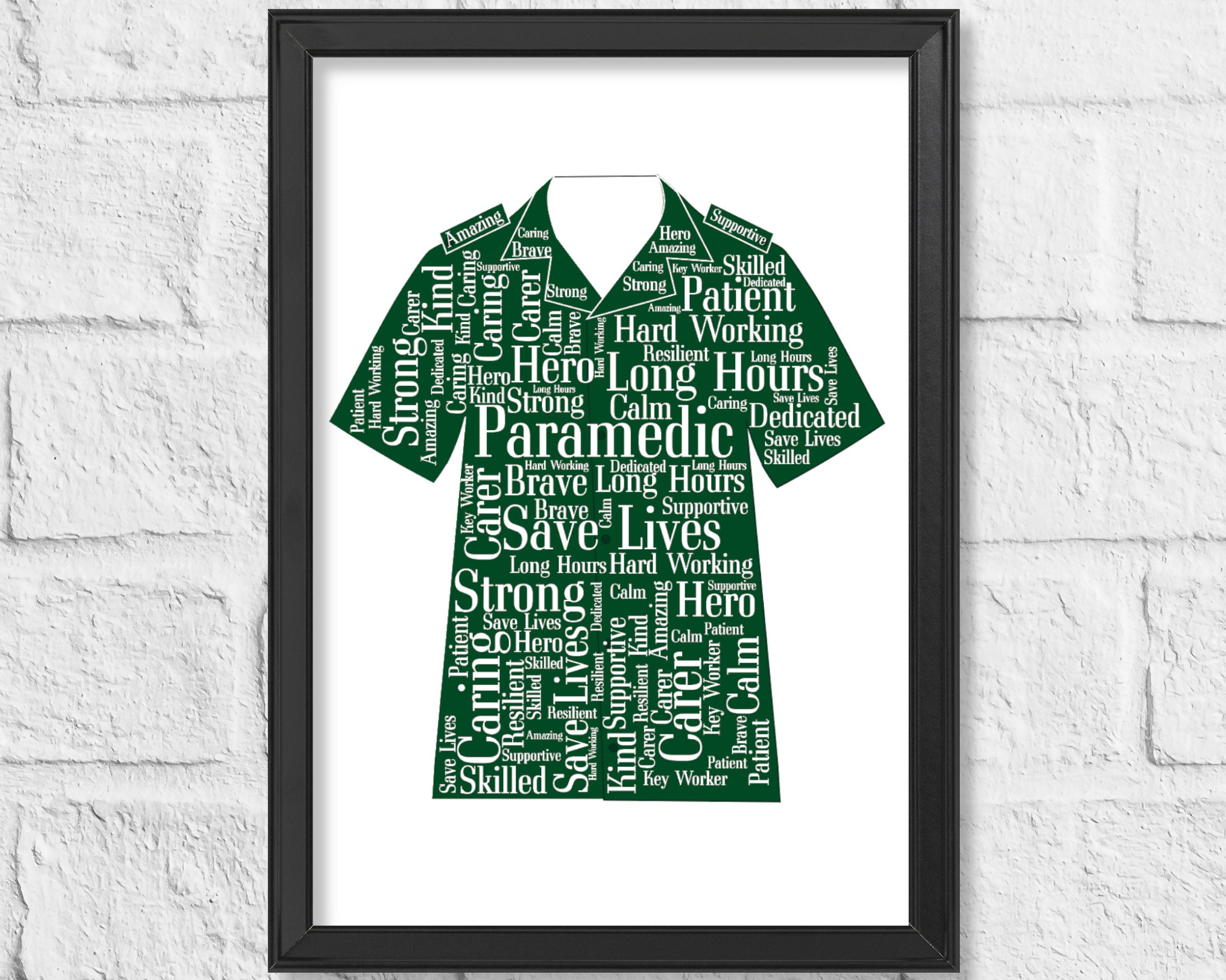 Personalised Paramedic Word Art Gift Print Thank You Gift - Etsy UK